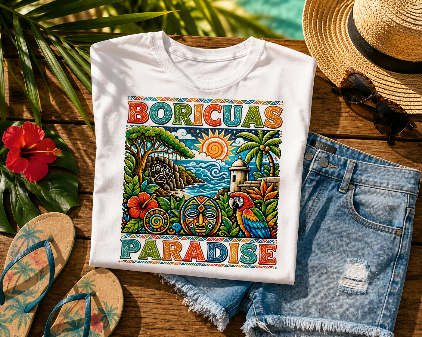 Puerto Rico Island Sunset Graphic T Shirt | Boricuas Paradise Tee