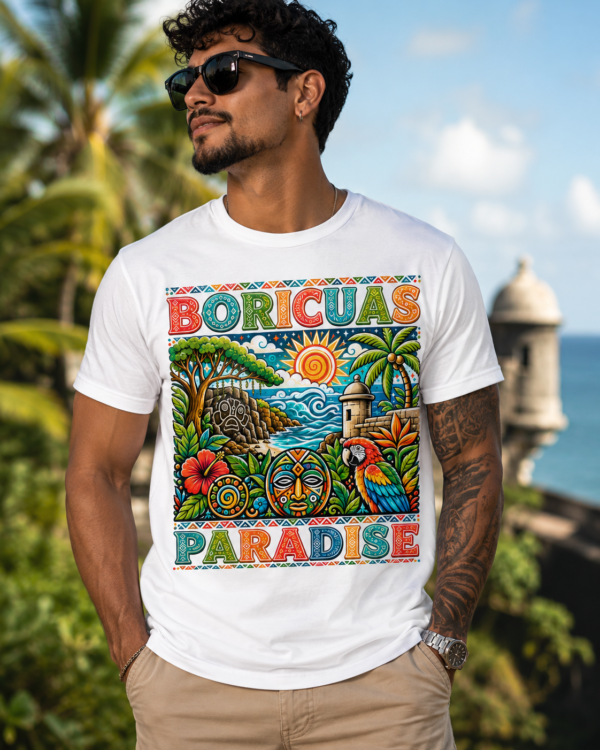 Puerto Rico Island Sunset Graphic T Shirt | Boricuas Paradise Tee